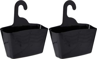 Douceur d'Int&eacute;rieur Duschkorb zum Aufh&auml;ngen Kunststoff 23,5 x 8,5 x 25,5 cm schwarz (Packung mit 2)