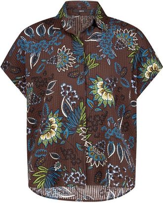 Zero Klassische Bluse Damen kurzarm mit Print