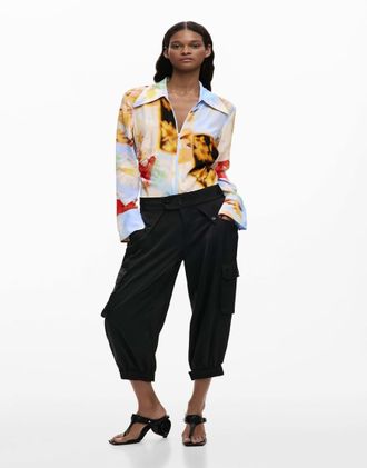 Desigual Cargo-Caprihose in Schwarz