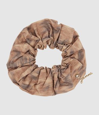 Ganni Chouchou Stretch Cotton Scrunchie Burro