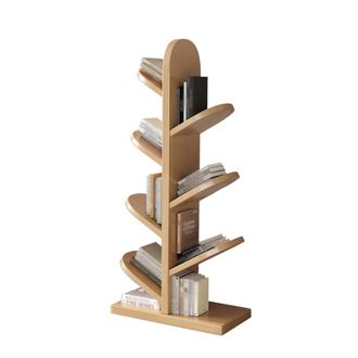 Generic Baumf&ouml;rmiges B&uuml;cherregal, bodenstehendes B&uuml;cherregal mit 4/7/9 Ebenen, hohes und schmales B&uuml;cherregal aus Holz, for Wohnzimmer, Schlafzimmer und Arbei