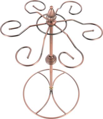 Angoily Weinglasregal aus Eisen Stielglasst&auml;nder Becherhalter Vintage H&auml;ngeregal f&uuml;r 6 Weingl&auml;ser Stabiler Haushalts Organizer