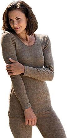 Engel Maillot de corps manches longues pour femme - Marron - 36