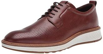 Ecco Mens ST.1 Hybrid Plain Toe 2.0 Oxford, Cognac Full Grain Leather, 46 EU