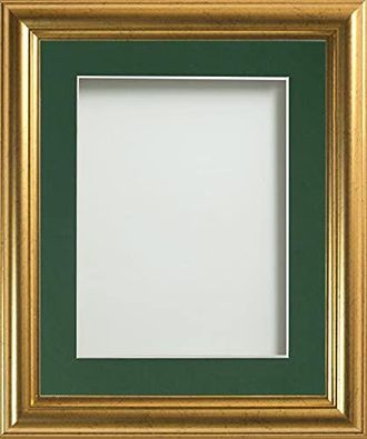 Frame Company Eldridge Bilderrahmen mit Passepartout in Flaschengrün, 25,4 x 20,3 cm, für 20,3 x 15,2 cm, mit Plexiglas