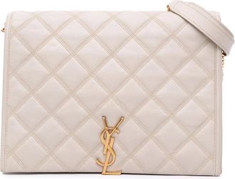 Saint Laurent Hobo Bags - Small Quilted Lambskin Becky Chain Shoulder Bag - Gr. unisize - in Weiß - für Damen