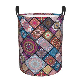 Generic Abstrakte Ethnische Blume W&auml;schek&ouml;rbe Rund Korb W&auml;sche Stehender W&auml;schebeh&auml;lter F&uuml;r Kuscheltier Spielzeug Badezimmer