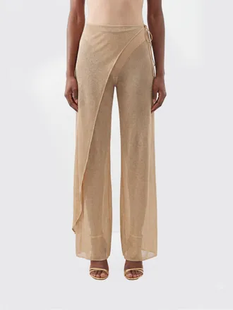 Os&eacute;ree Pantalon portefeuille &agrave; jambe large en jersey lurex &agrave; pois