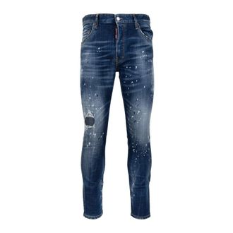 Dsquared2 Herren Knopf Jeans mit Lederpatch - - Jeans - Herren - Blau - 2XL