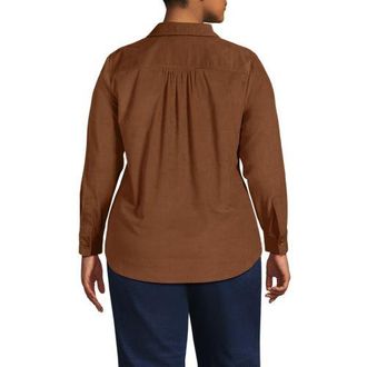 Lands End Feincord-Hemdbluse, Damen, Gr&ouml;&szlig;e:48-50 plus, Orange, Baumwolle, by Lands End
