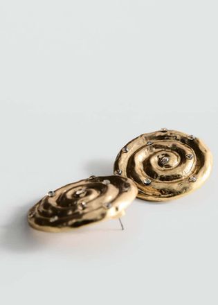 Mango Boucles doreilles spirales cristaux or - Femme - Taille unique - MANGO