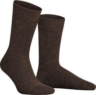 Hudson Herren Socken Relax Cotton druckfreier Bund Brownmel. 0763 45-46