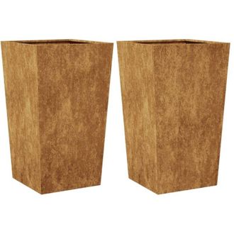 vidaXL Vidaxl - Jardini&egrave;res 2 pcs 45x45x75 cm acier r&eacute;sistant aux intemp&eacute;ries
