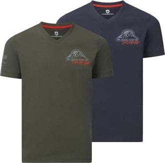 Jan Vanderstorm Homme Lot De 2 T-Shirts Jendur Bleu Foncé, 52/54