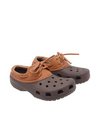 Crocs Mens Boat Shoe Coffee-Cognac Slippers Coffee/cognac Flat