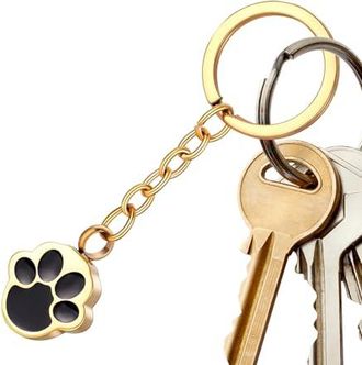 Generico Porte-cl&eacute;s avec patte de chien - Pendentif comm&eacute;moratif en acier inoxydable qui peut &ecirc;tre ouvert pour cendres danimaux domestiques, accessoire de d&eacute;co