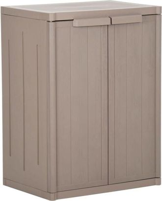 vidaXL Gartenschrank Braun 65x45x88 cm PP Holz-Optik vidaXL