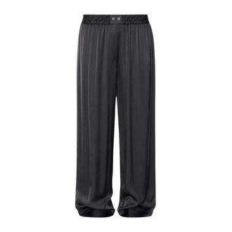 Zadig&Voltaire Femme, Pantalons, Noir, Taille: 38 FR Pantalon Large Satin&eacute;