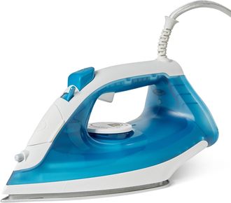 Amazon Basics Dampfb&uuml;geleisen mit antihaftbeschichteter Sohlplatte, 1800W, 20g kontinuierlicher Dampf, 200-ml-Tank, Blau