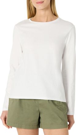 Amazon Essentials Damen Regular Fit T-Shirt Mit Rundhalsausschnitt Aus 100% Baumwolle, Weiß, XXS