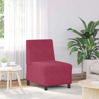 vidaXL Canapé modulaire sans accoudoirs Rouge vin 55 cm Velours vidaXL