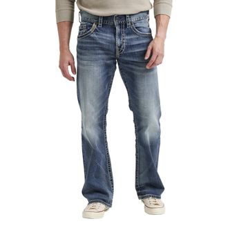 Silver Jeans Co Herren Zac Relaxed Fit Straight Leg Jeans, Helles Indigoblau, 40W / 36L