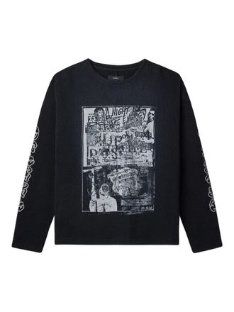 Purple T-Shirt mit grafischem Print - Schwarz