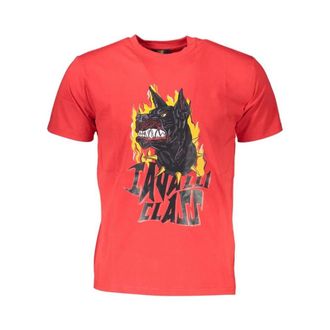 Cavalli Homme, Tops, Rouge, Taille: M T-shirt Graphique Manches Courtes Col Rond