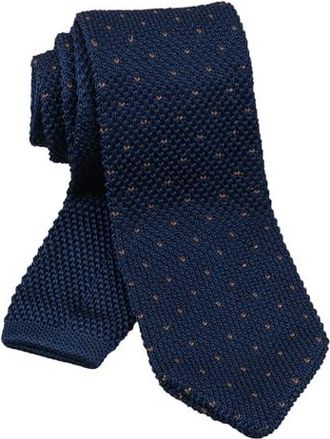 Alizeal Cravates tricotées décontractées multicolores vintage pour homme, 118-Bleu marine + Marron, taille unique