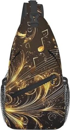 Generic Sac &agrave; dos &agrave; bandouli&egrave;re avec symbole musical dor&eacute; pour homme