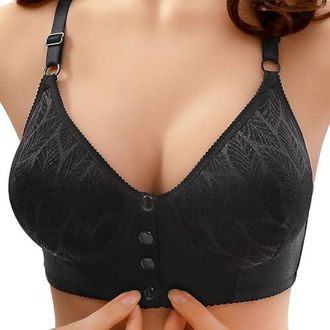 Generic D&eacute;bardeur rembourr&eacute; bretelles r&eacute;glables, soutien-gorge enti&egrave;rement couvrant, soutien-gorge confortable sans armatures, Noir, 38