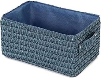 Compactor RAN9693 Lilou Aufbewahrungskorb mit Griff, 23 x 15 x 12 cm, Blau