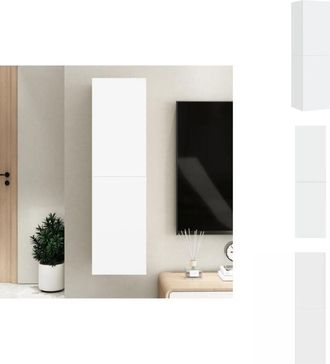 vidaXL Vidaxl - Meuble tv Blanc 30,5x30x110 cm Bois dingénierie - Meubles Tv - Meuble Tv Mural - Meuble Suspendue - Rangement Tv - Étagère Tv