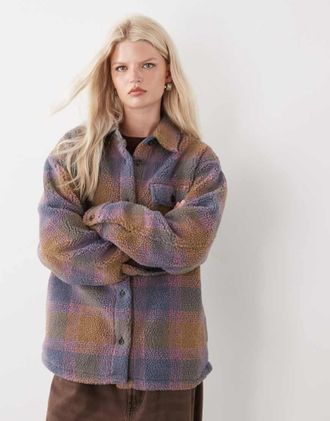 Rvca Birdie - Veste en sherpa - Bleu pierre