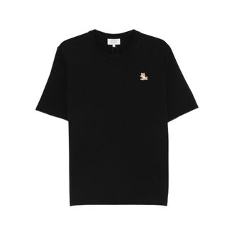 Maison Kitsun&eacute; T-shirt col rond - Femme - Tops - Noir - Taille: 44 FR