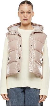 Urban Classics Recycled Shiny Puffer Vest with Hood Veste sans manches - XS - Rose