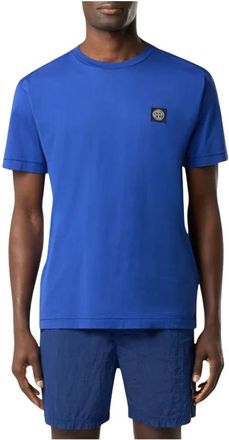 Stone Island Homme, Tops, Bleu, Taille: M Cotton T-Shirt