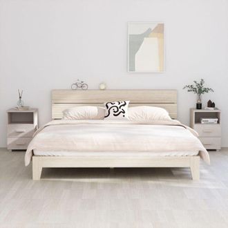vidaXL Nachttische hamar 2 Stk. Wei&szlig; 40x35x62 cm Massivholz - Vidaxl
