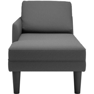 vidaXL Chaiselongue mit Kissen Dunkelgrau Cordstoff - Vidaxl