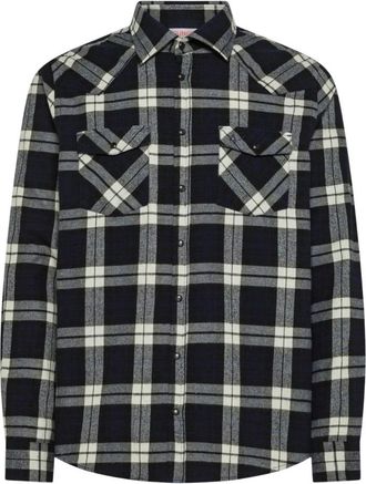 Sun 68 Shirt Macrocheck L/S - - Shirts - Herren - Blau - M