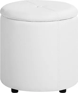 Beliani Beliani - Pouf Coffre de Rangement Glamour 38 x 40 cm en Cuir pu Blanc Maryland
