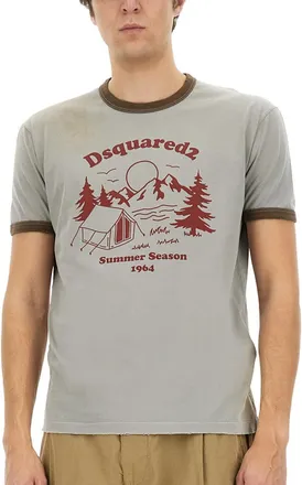 Dsquared2 Cotton Print T-Shirt - Gray
