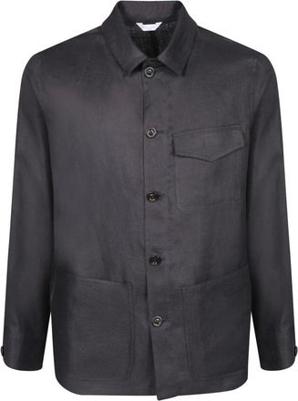 Boglioli Homme, Vestes, Bleu, Taille: XL Chemise-veste en lin