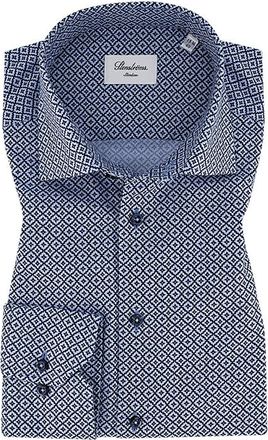 Stenströms Herren Hemd blau Baumwolle