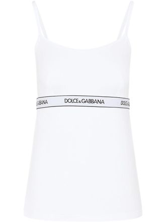 Dolce & Gabbana débardeur à bande logo - Blanc
