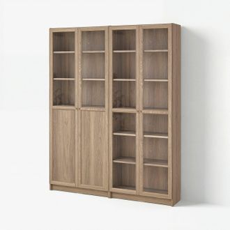 IKEA BILLY / OXBERG B&uuml;cherregal mit Paneel-/Vitrt&uuml;ren