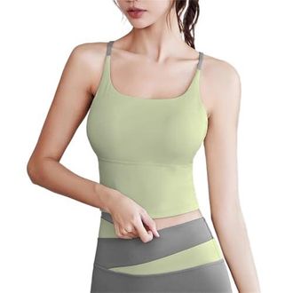 Generic Soutien-gorge de sport Criss Cross Tank, soutiens-gorge de sport pour femme, crossfitness, gym, yoga, course &agrave; pied, Vert, XXL