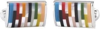 Paul Smith Homme, Accessoires, Multicolore, Taille: ONE Size Boutons de Manchette Courb&eacute;s Signature Stripe