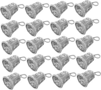 Lurrose 30st&uuml;cke DIY Legierung Anh&auml;nger Weihnachtsglockenornamente Zum Aufh&auml;ngen Glocken Zum Selbermachen F&uuml;r Windspiele