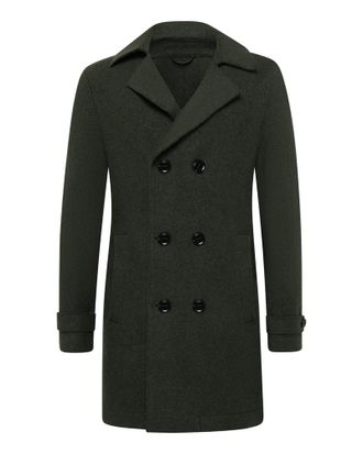 Tom Rusborg Zweireihiger Peacoat aus einem Wollmix in